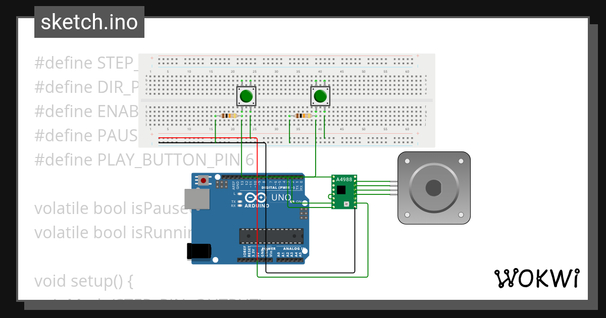 manejo del motor - Wokwi ESP32, STM32, Arduino Simulator