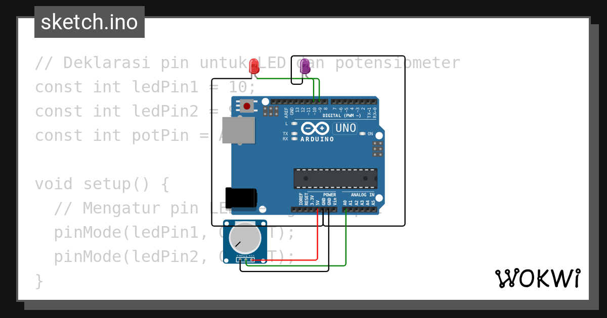 Potensiometer Led Wokwi Esp32 Stm32 Arduino Simulator