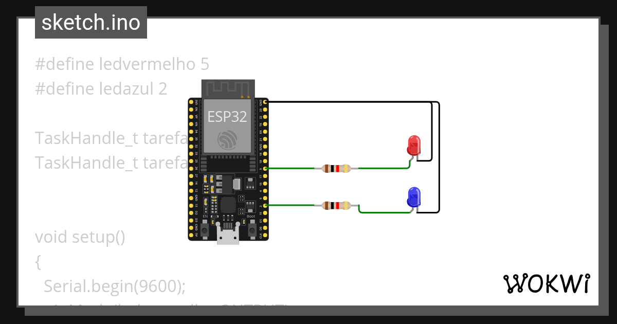 freertos 2 core - Wokwi ESP32, STM32, Arduino Simulator