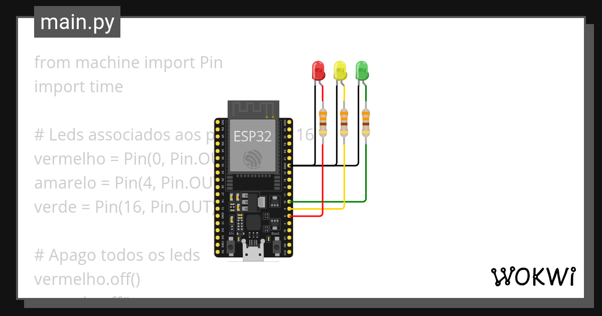 Semáforo Simples Copy Wokwi Esp32 Stm32 Arduino Simulator 