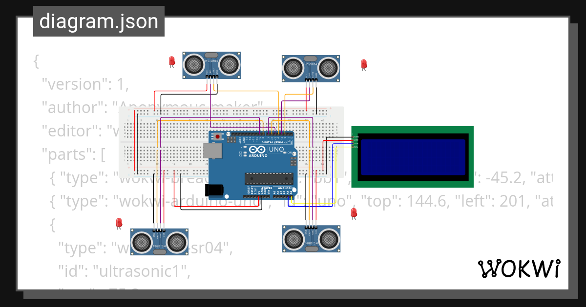 Detector de objetos para vehiculos_Clases - Wokwi ESP32, STM32, Arduino Simulator