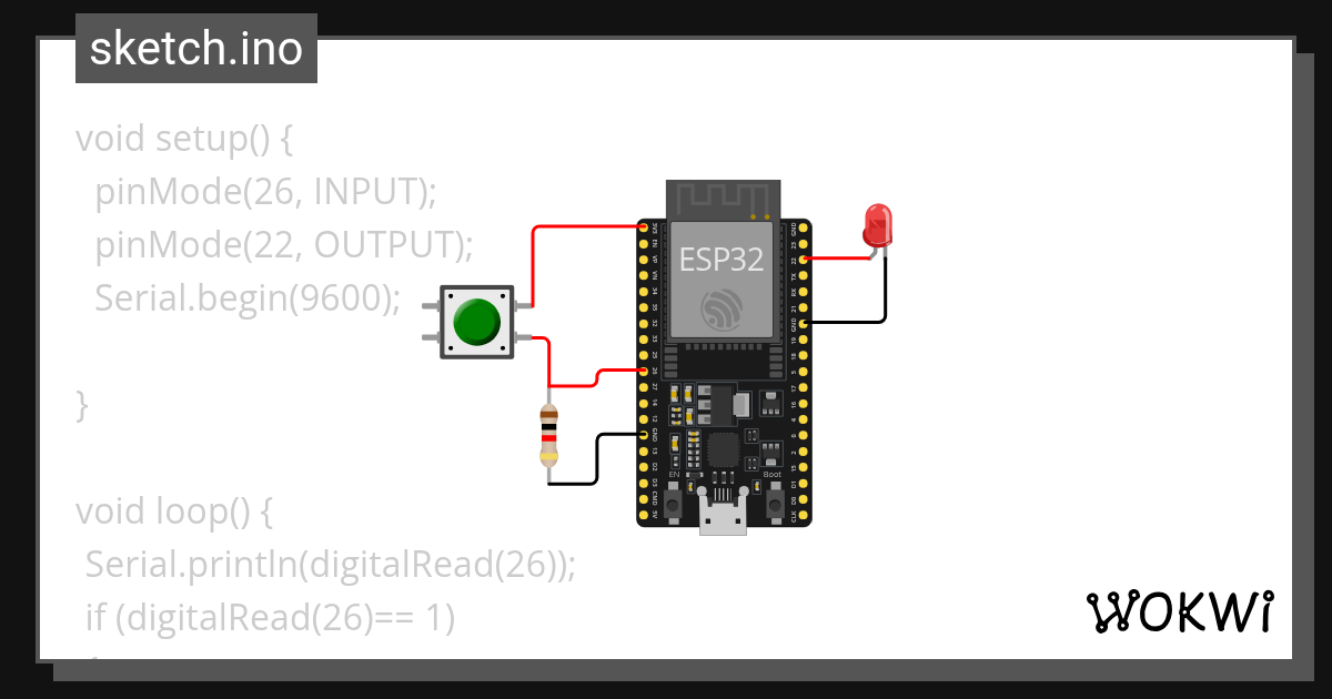 Led Con Pulsador Wokwi Esp32 Stm32 Arduino Simulator
