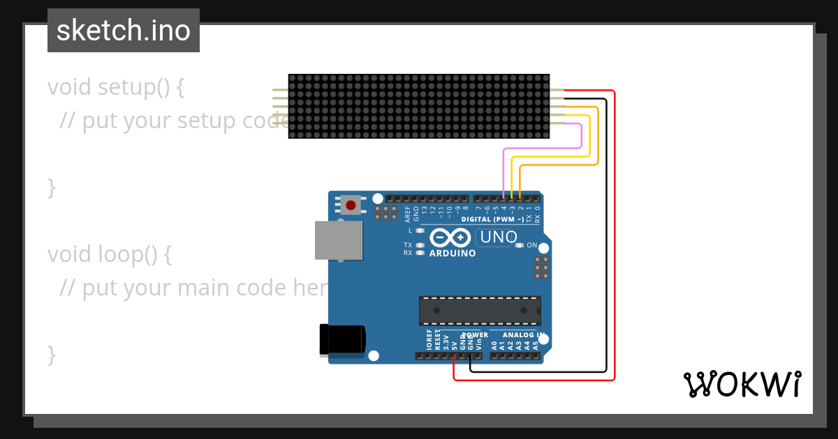 LED MATRIX - Wokwi ESP32, STM32, Arduino Simulator