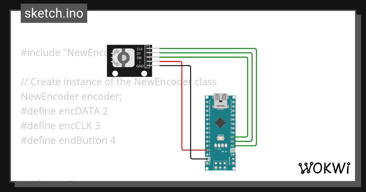 encoder and button - Wokwi ESP32, STM32, Arduino Simulator