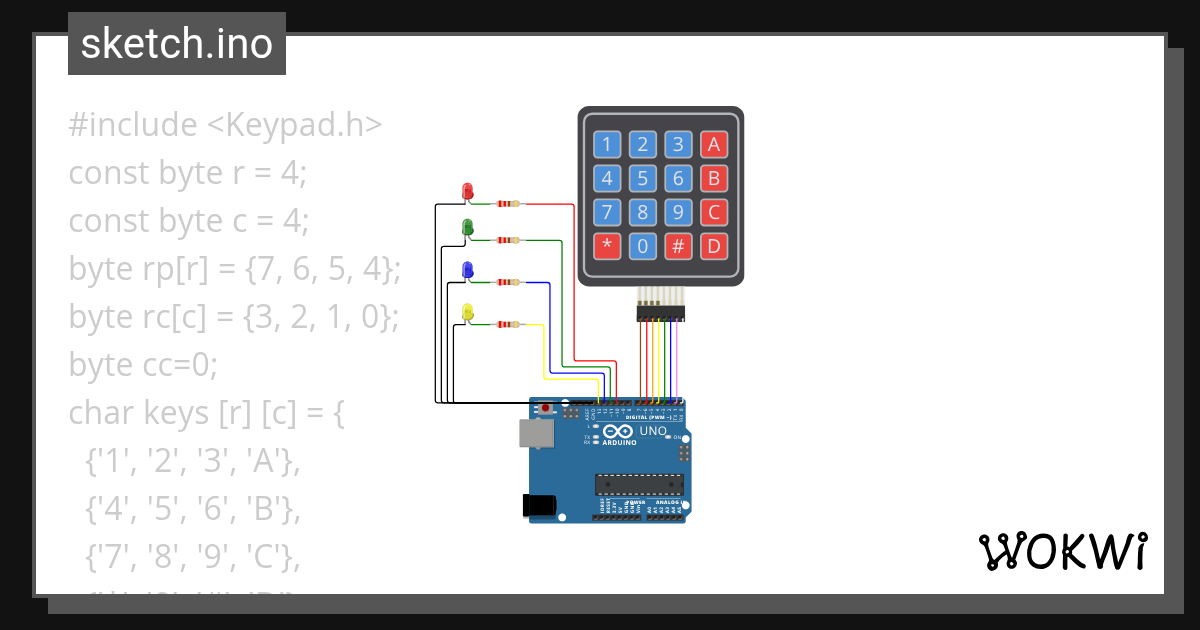 Keypad Led Wokwi Esp32 Stm32 Arduino Simulator 7057