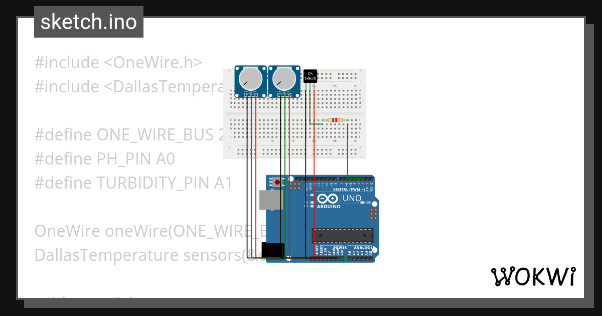 smart pond - Wokwi ESP32, STM32, Arduino Simulator