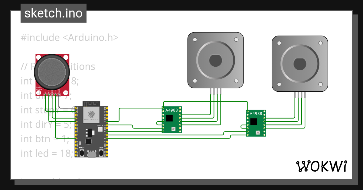 Proyecto 5 Mover con Joystick - Wokwi ESP32, STM32, Arduino Simulator