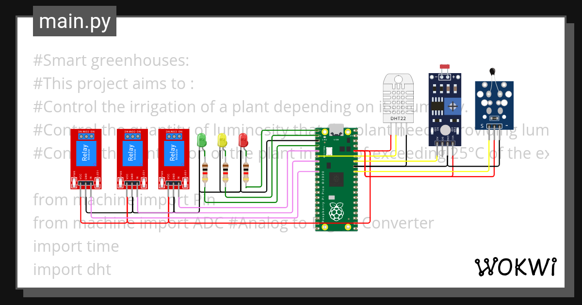 Smart greenhouses project Copy - Wokwi ESP32, STM32, Arduino Simulator
