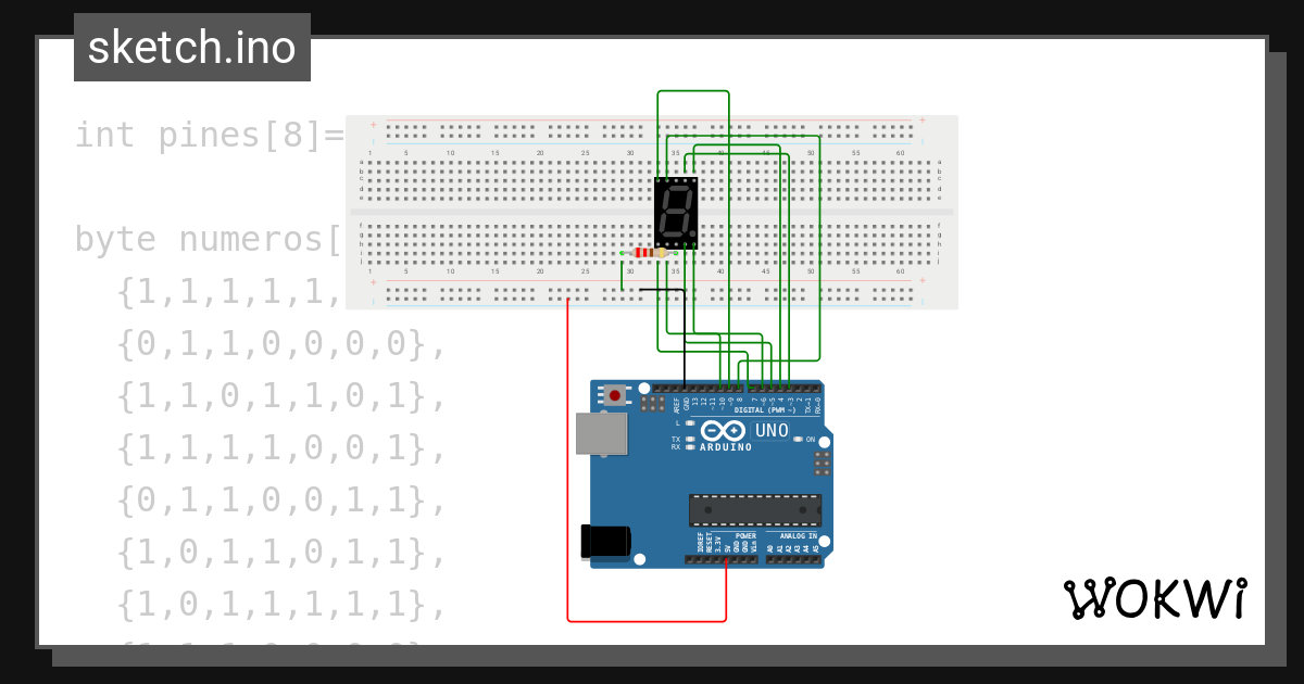 Display De 7 Segmentos Wokwi Esp32 Stm32 Arduino Simulator