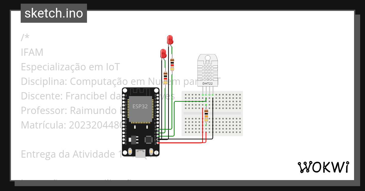 Exercício MQTT - Bell - Wokwi ESP32, STM32, Arduino Simulator