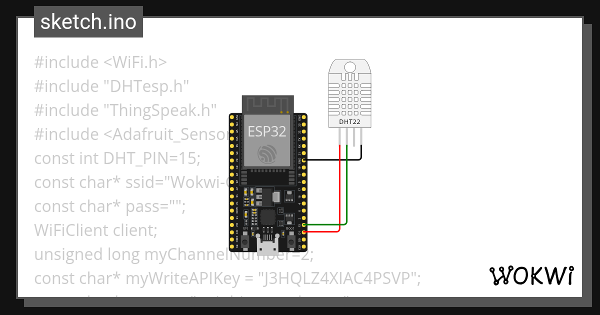 Temperature and Humidity - Wokwi ESP32, STM32, Arduino Simulator