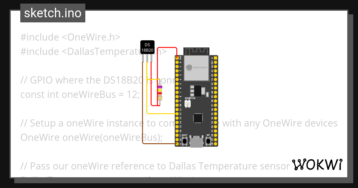 An ESP32 and DS18B20 that WORKS !!!!! Copy - Wokwi ESP32, STM32, Arduino Simulator