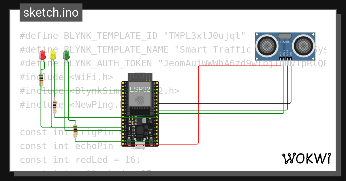 Smart Traffic Diversion System Wokwi Esp32 Stm32 Arduino Simulator