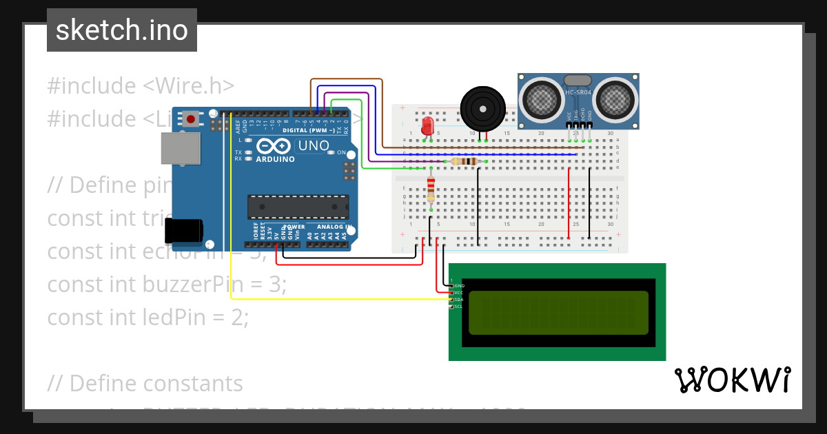 LAB 09 - Parking Sensor - Wokwi ESP32, STM32, Arduino Simulator
