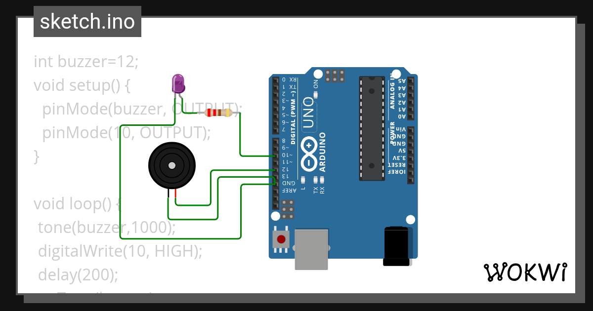 Project 4 Buzzer Wokwi Esp32 Stm32 Arduino Simulator
