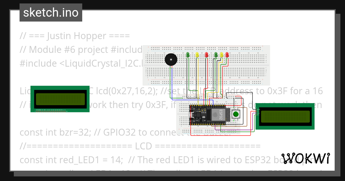 Final Project Justin Hopper - Wokwi ESP32, STM32, Arduino Simulator
