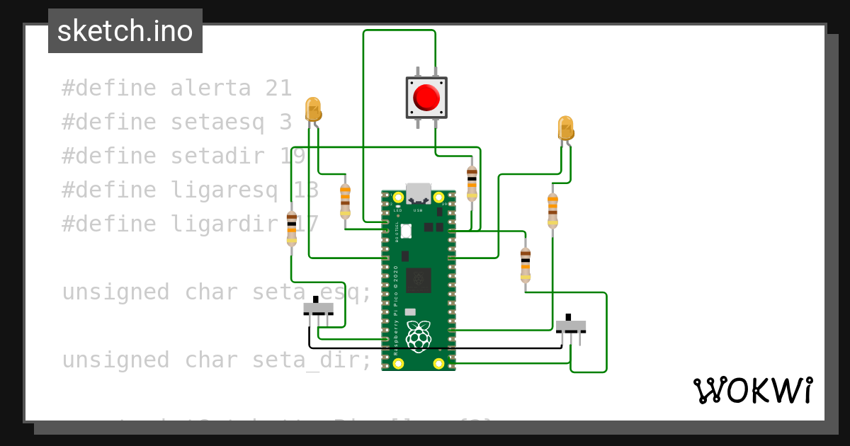Seta E Alerta Wokwi Esp32 Stm32 Arduino Simulator 