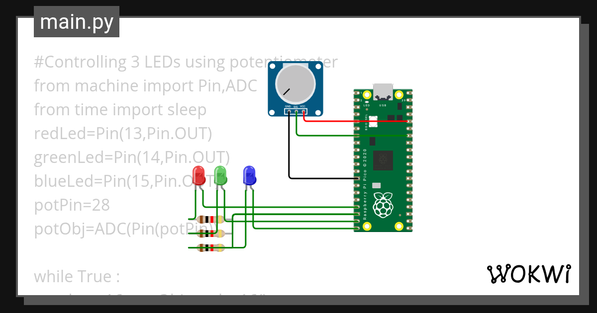 potentiometer - Wokwi ESP32, STM32, Arduino Simulator