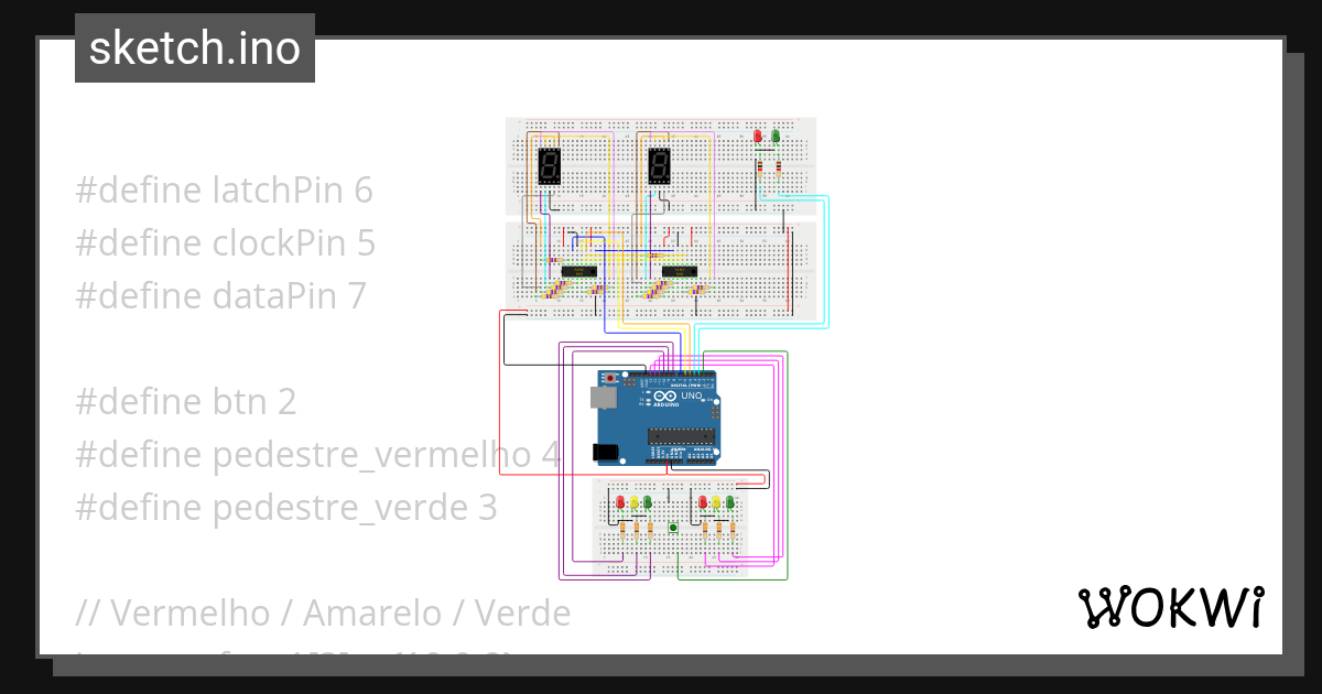 Semaro 2 displays - Wokwi ESP32, STM32, Arduino Simulator