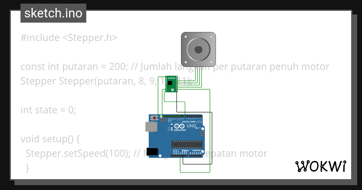 Stepper Wokwi Esp32 Stm32 Arduino Simulator 