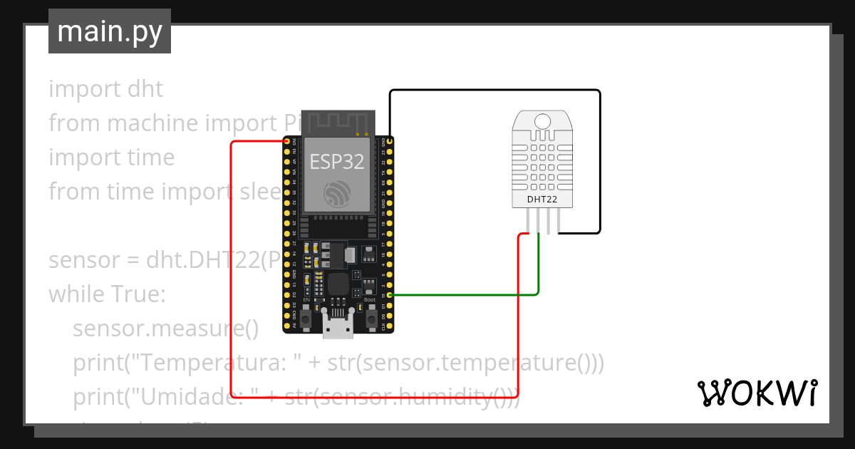 DHT22 - Wokwi ESP32, STM32, Arduino Simulator