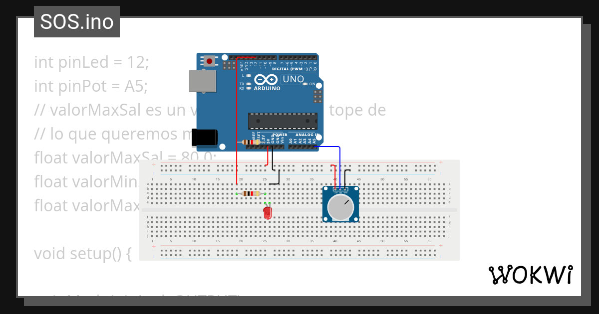 Led con Potenciometro - Wokwi ESP32, STM32, Arduino Simulator