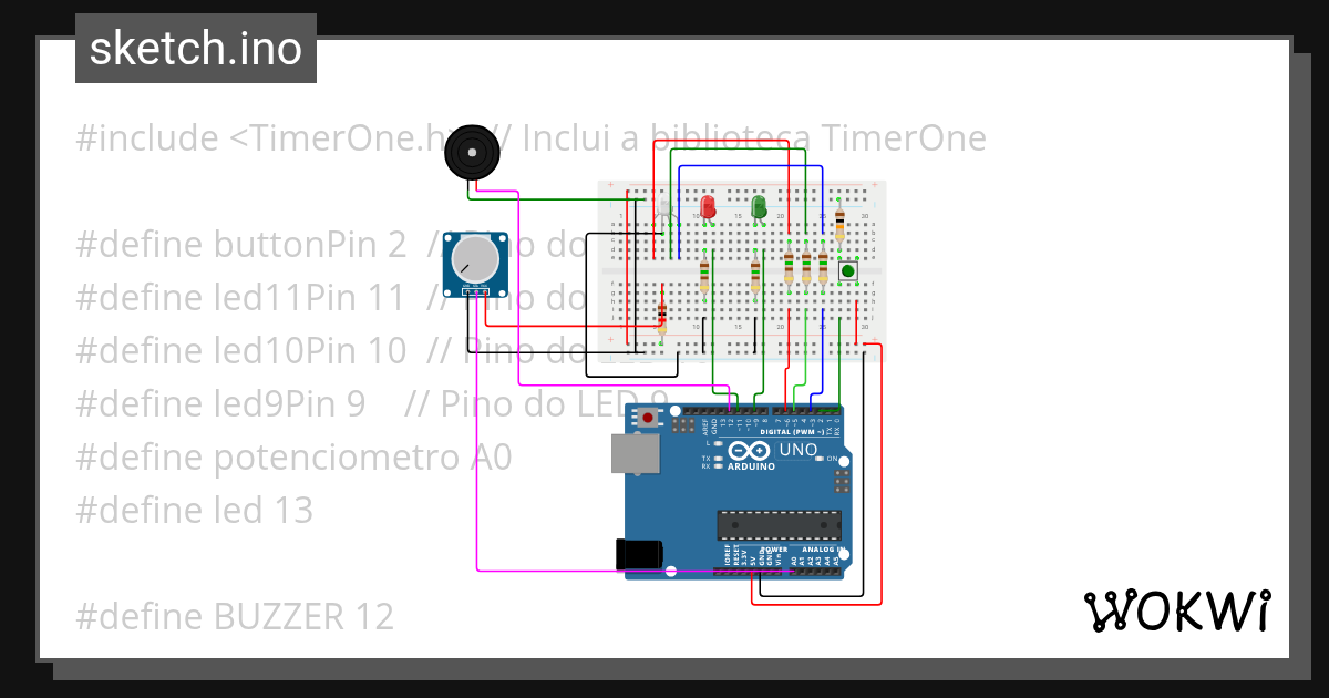 Led triplo M&D RGB Tone - Wokwi ESP32, STM32, Arduino Simulator