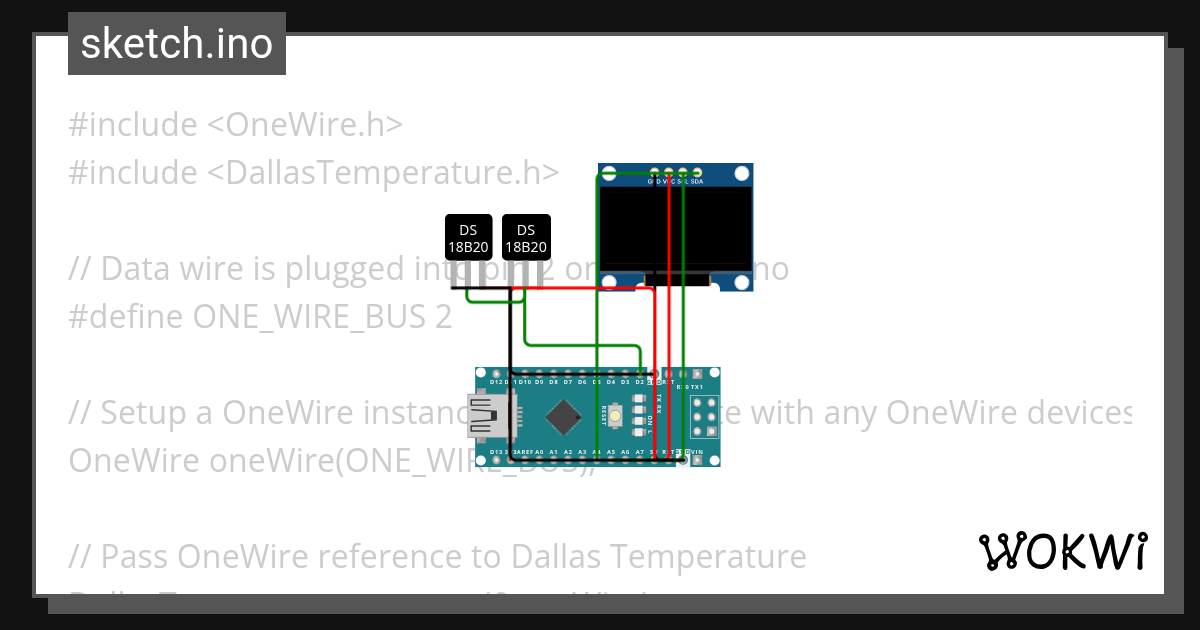 1 Wire Laser Temp Wokwi Esp32 Stm32 Arduino Simulator 5105