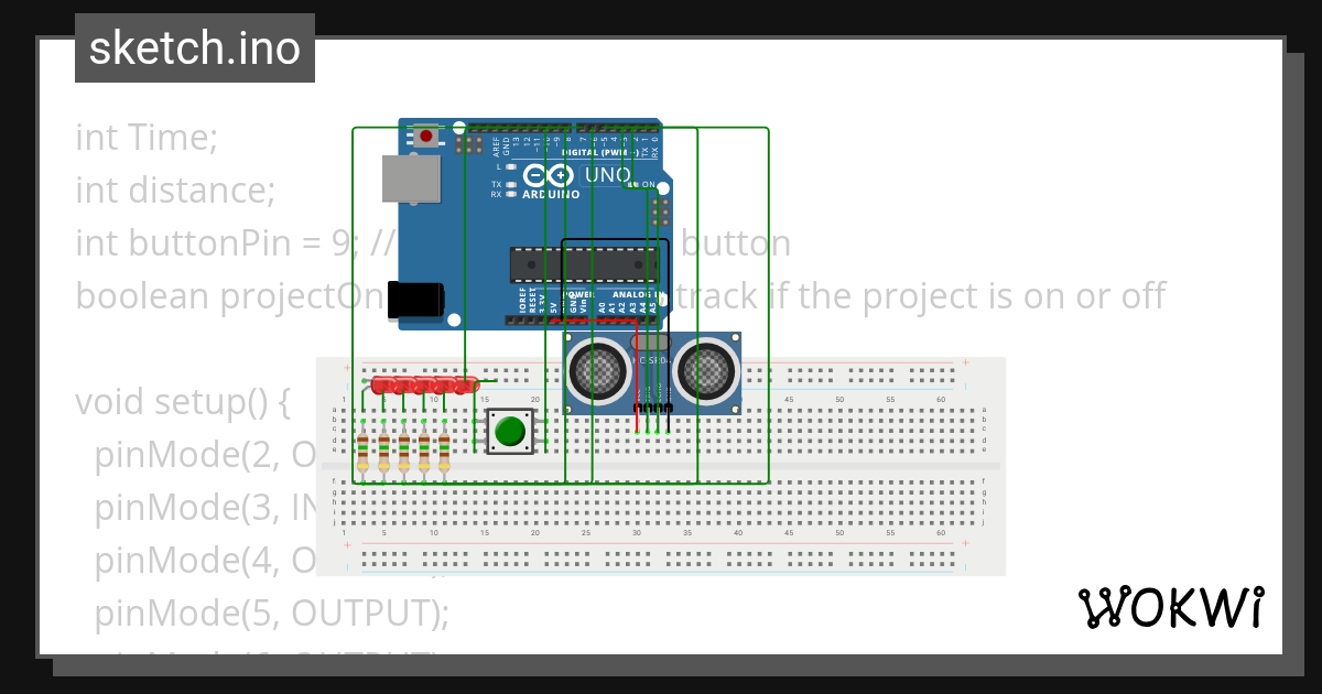 Distance sensor Copy (10) - Wokwi ESP32, STM32, Arduino Simulator