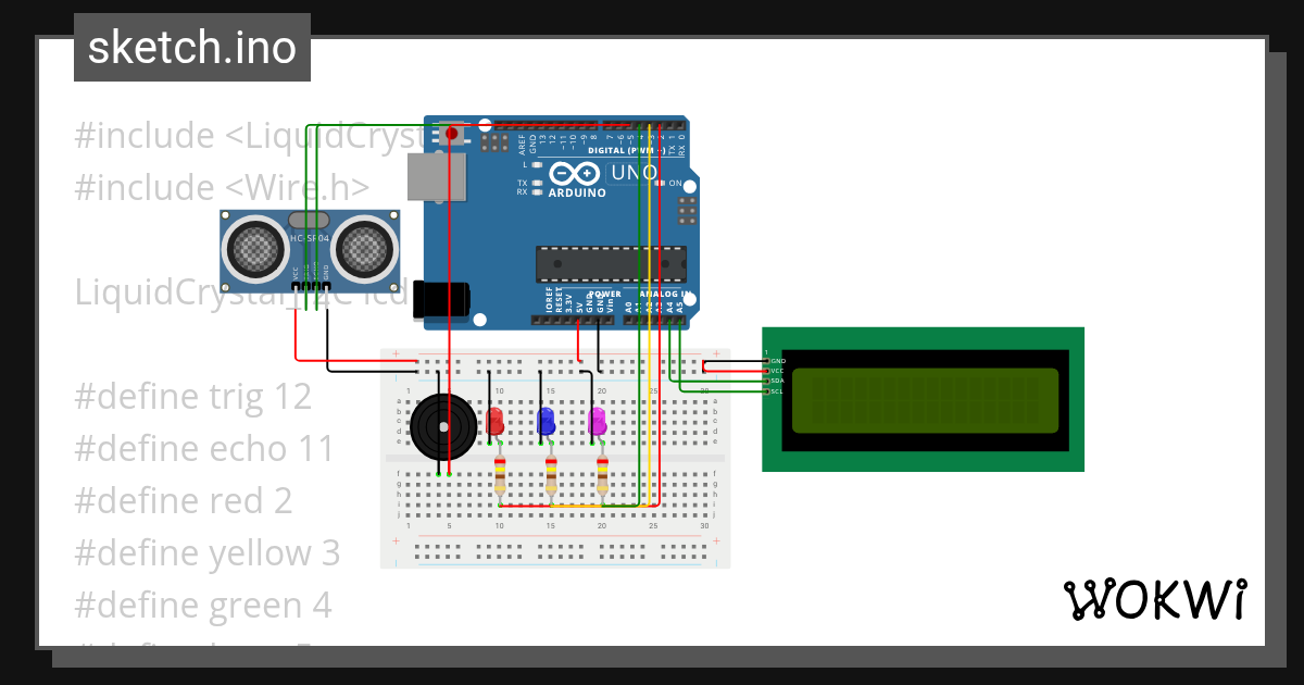 Ultrasonic_LEDs_buzzer - Wokwi ESP32, STM32, Arduino Simulator