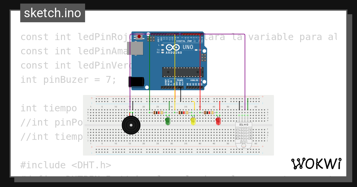 Medier Temperatura Y Led Y Sonido Wokwi Esp32 Stm32 Arduino Simulator 