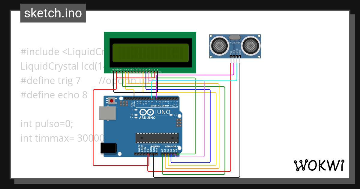 Distancia Sensor - Wokwi ESP32, STM32, Arduino Simulator