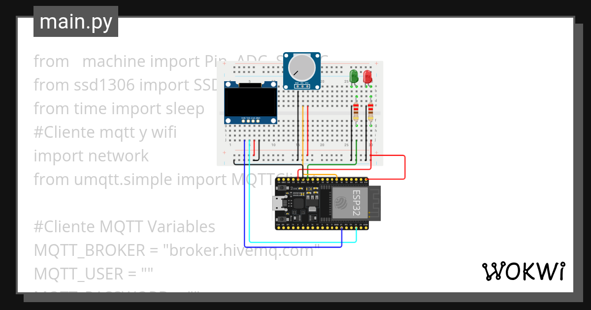 Sensor Display - Wokwi ESP32, STM32, Arduino Simulator