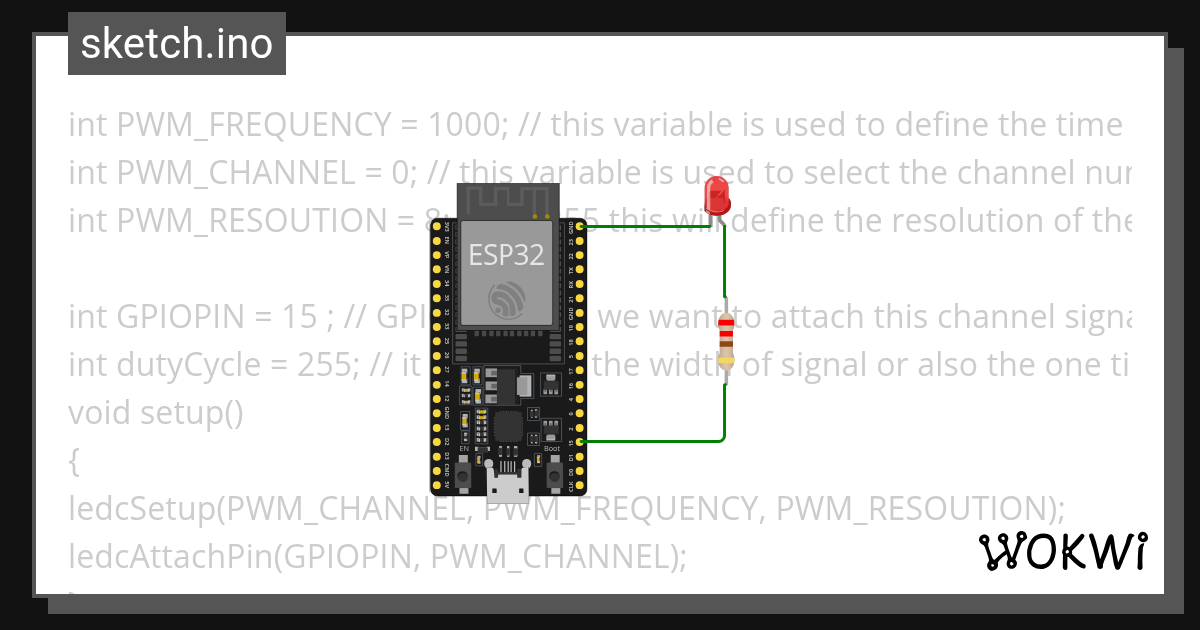 PWM - Wokwi ESP32, STM32, Arduino Simulator