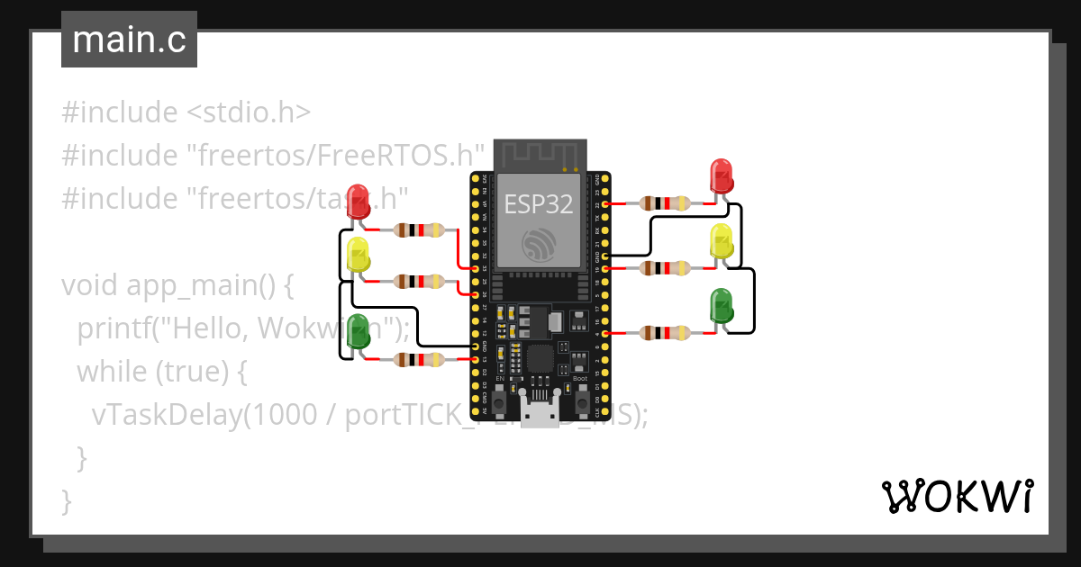 semaforo - Wokwi ESP32, STM32, Arduino Simulator