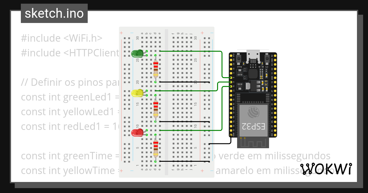 Semaforo 1 - Wokwi ESP32, STM32, Arduino Simulator