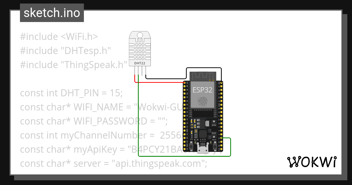 THINGSPEAK - Wokwi ESP32, STM32, Arduino Simulator