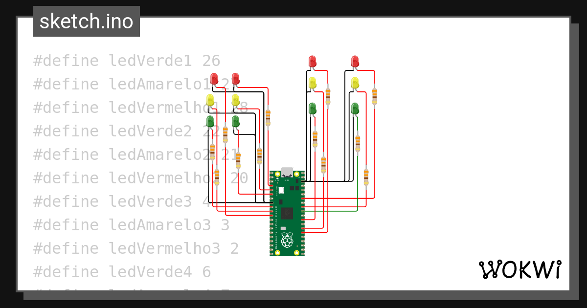 Semáforo Com Função Wokwi Esp32 Stm32 Arduino Simulator 2732