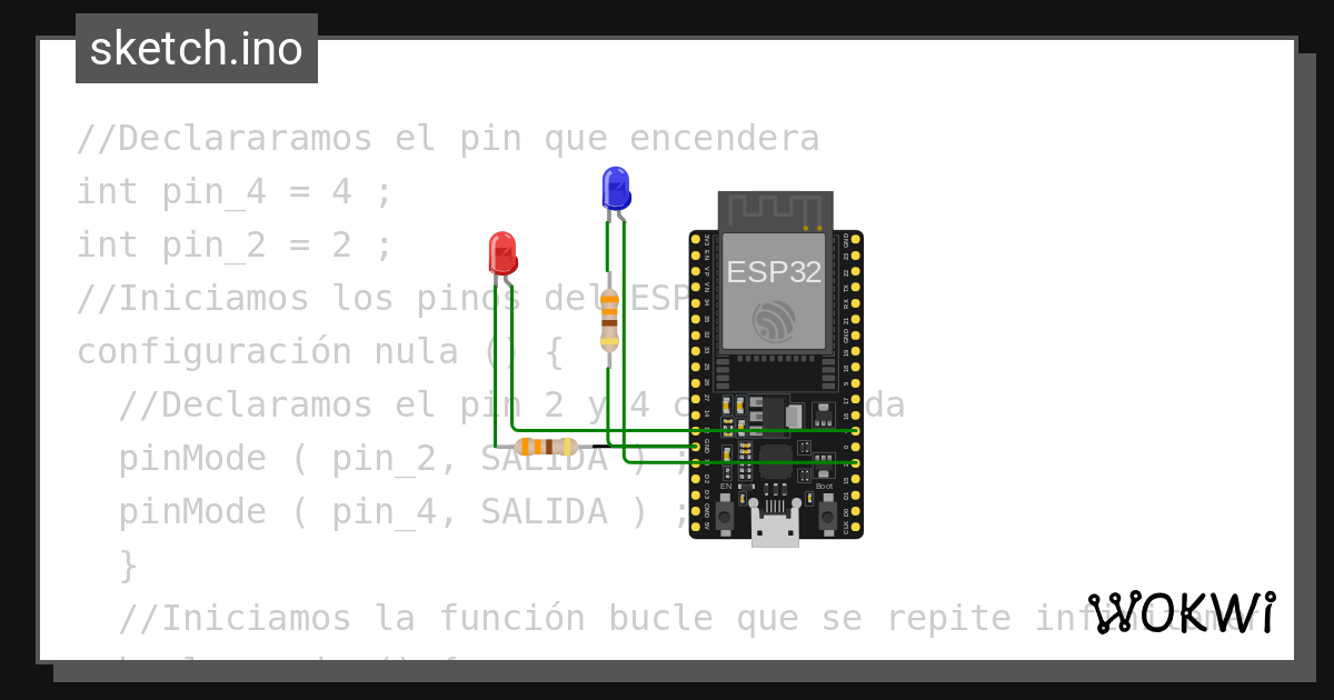 Deber 2 Leds Wokwi Esp32 Stm32 Arduino Simulator
