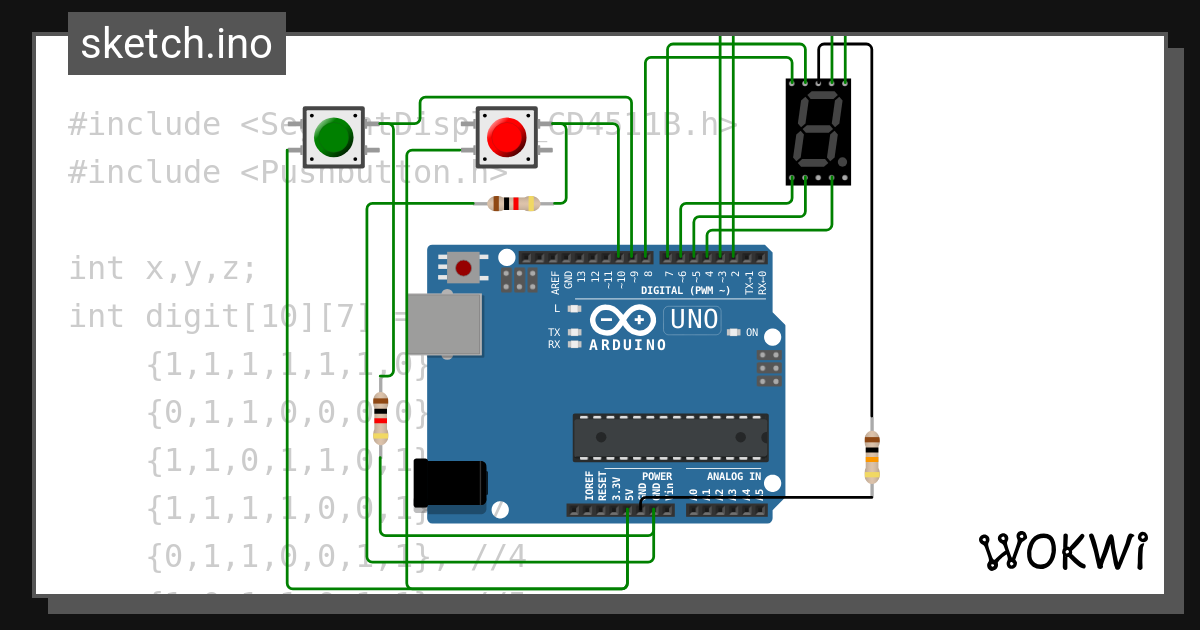Seven Segment With 2 Push Buttons Copy 5 Copy Wokwi Esp32 Stm32 4032