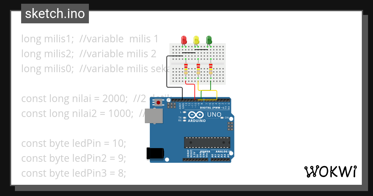 Led_Millis - Wokwi ESP32, STM32, Arduino Simulator