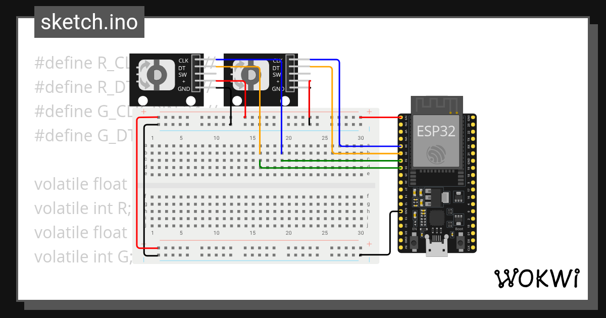 Rotary Encoder Wokwi Esp32 Stm32 Arduino Simulator