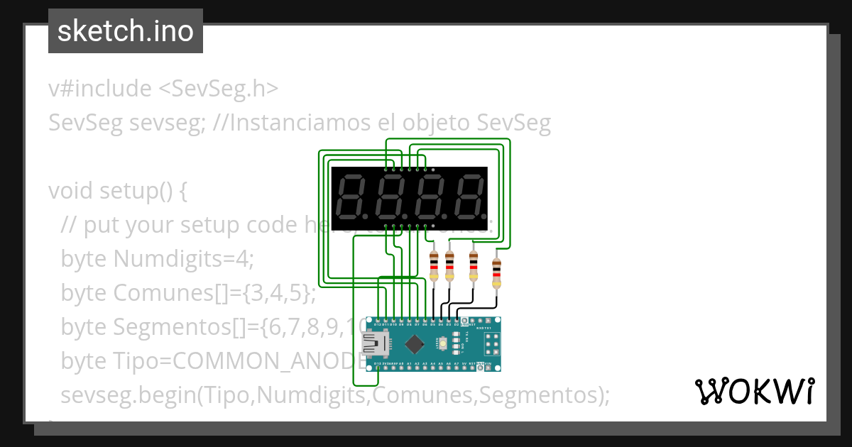 7 segmentos 4 digitos AC Copy - Wokwi ESP32, STM32, Arduino Simulator