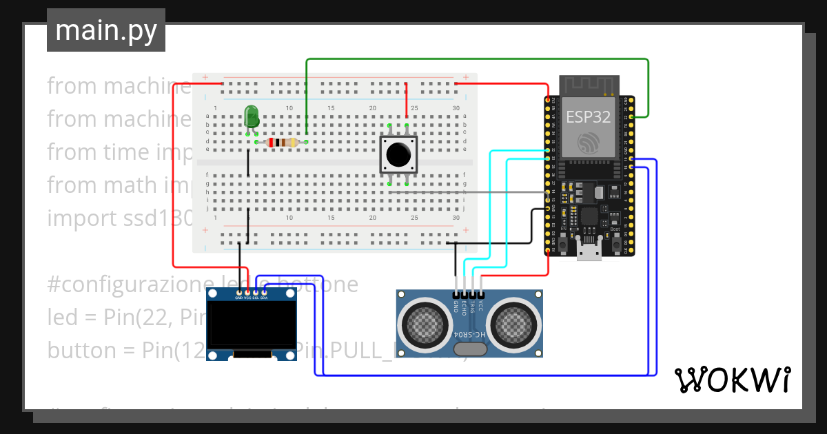 labwork ultrasuoni - Wokwi ESP32, STM32, Arduino Simulator
