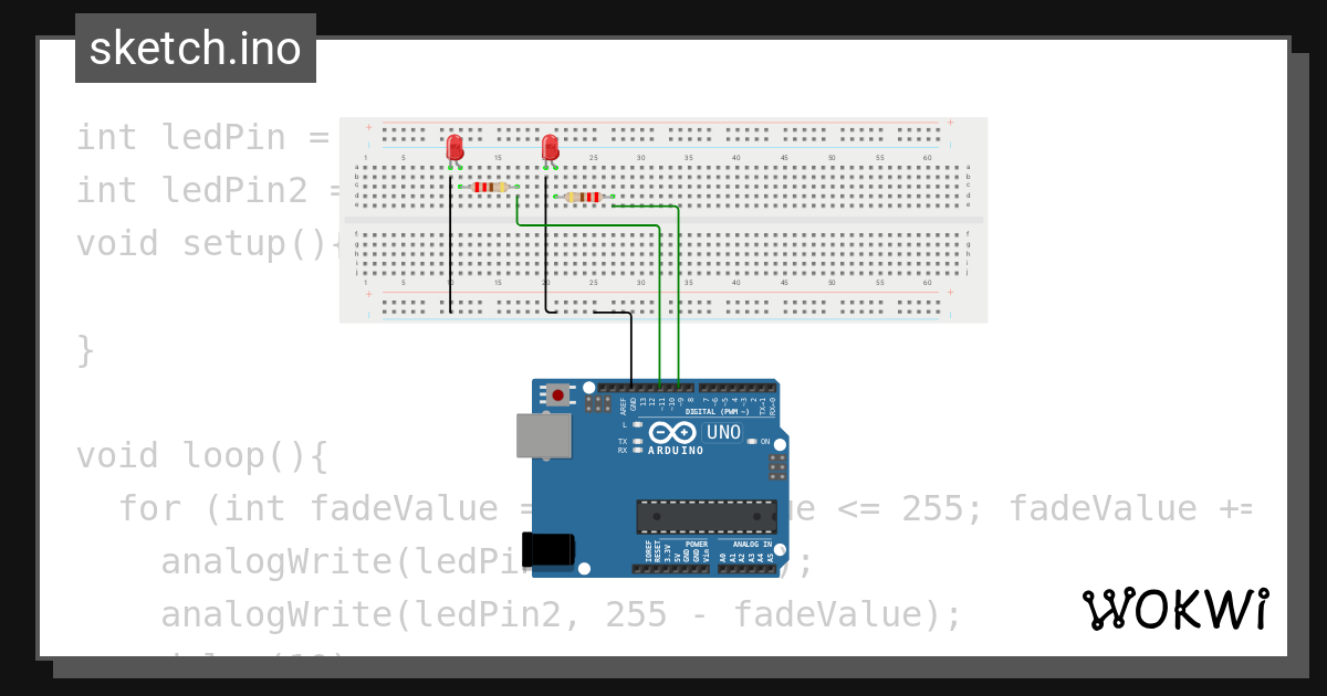 Led 2 Lights Fading Vise Versa Wokwi Esp32 Stm32 Arduino Simulator 3560