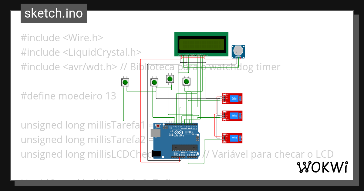 NOVO 3 botoes com matc dog no arduino - Wokwi ESP32, STM32, Arduino Simulator