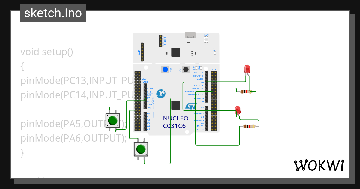 Using Switch Wokwi Esp32 Stm32 Arduino Simulator 