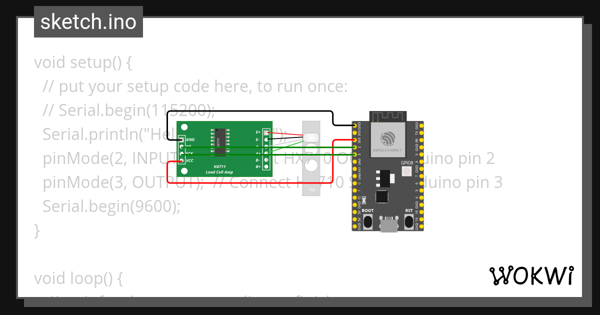 HX710_ESPC3 - Wokwi ESP32, STM32, Arduino Simulator