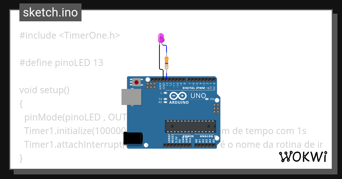 Piscar LED usando a biblioteca TimerOne - Wokwi ESP32, STM32, Arduino ... Piscar LED usando a biblioteca TimerOne - Wokwi ESP32, STM32, Arduino ...