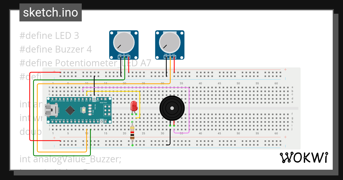 Nano LED Pot - Wokwi ESP32, STM32, Arduino Simulator